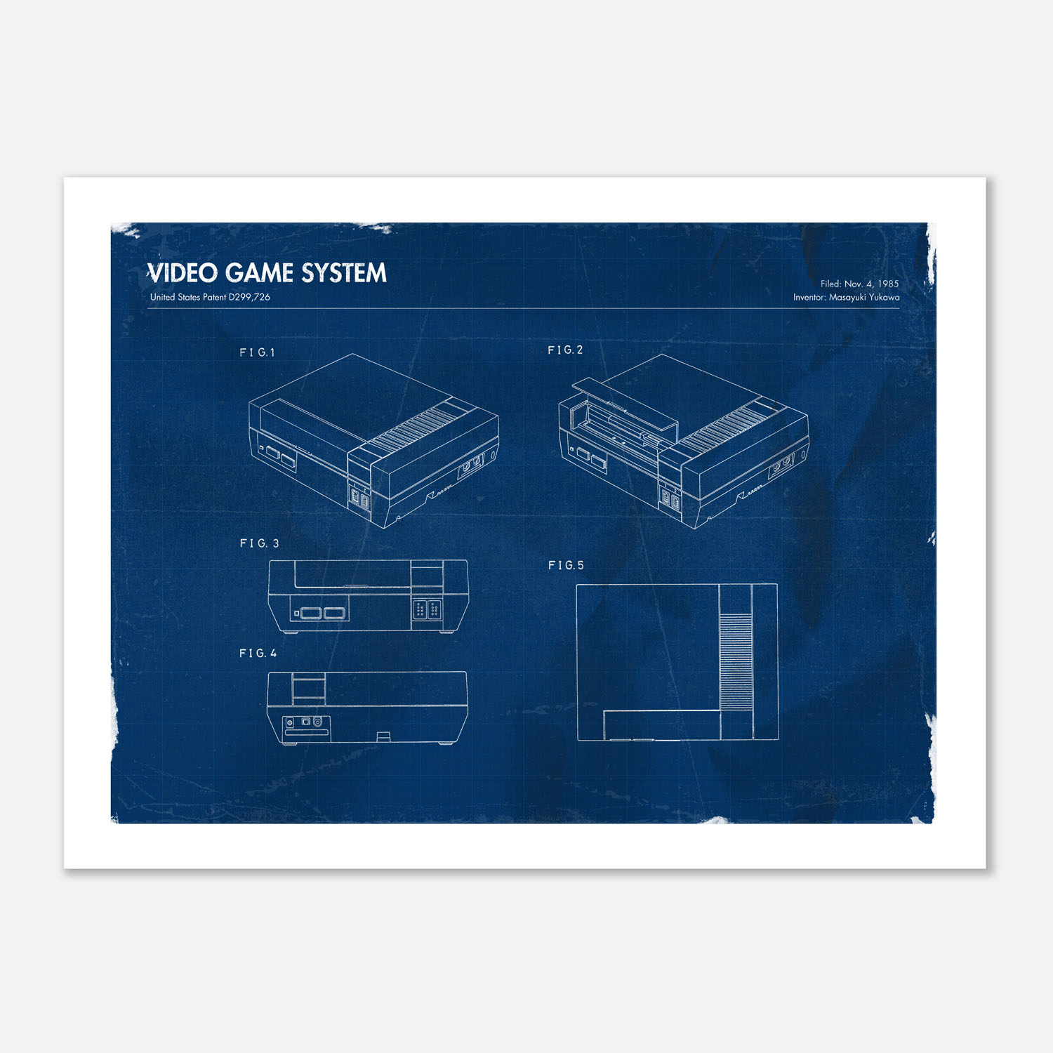 Video game system 1985 Patentritning Blueprint - Poster - Vintage ...